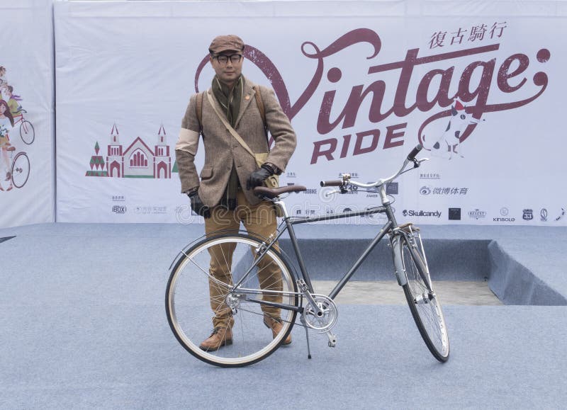 Vintage rider and bicycle editorial image. Image of isolated - 69278975