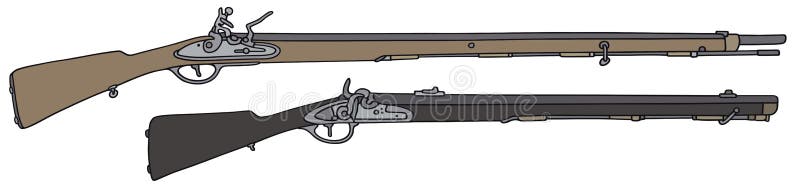 Historical Matchlock Pistol Stock Vector - Illustration of weapon ...