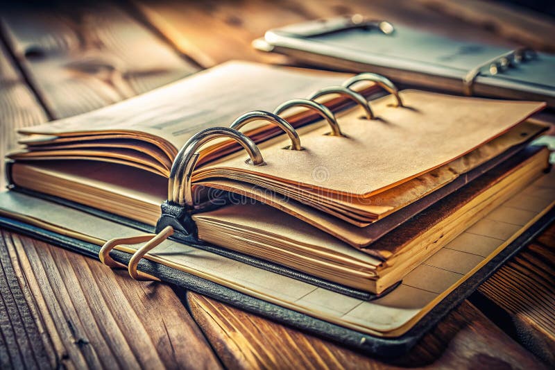 Vintage Ring Binder Notebook a CloseUp Documentary Photography Study of ...