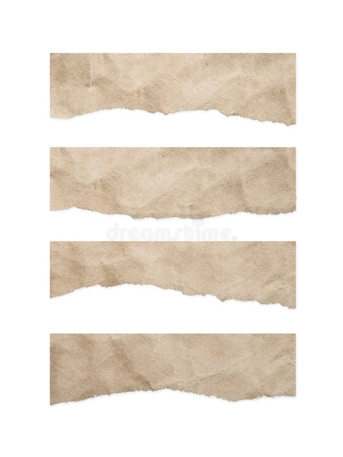 Ripped Vintage Paper Background. Torn Brown Paper on White. Stock Photo ...