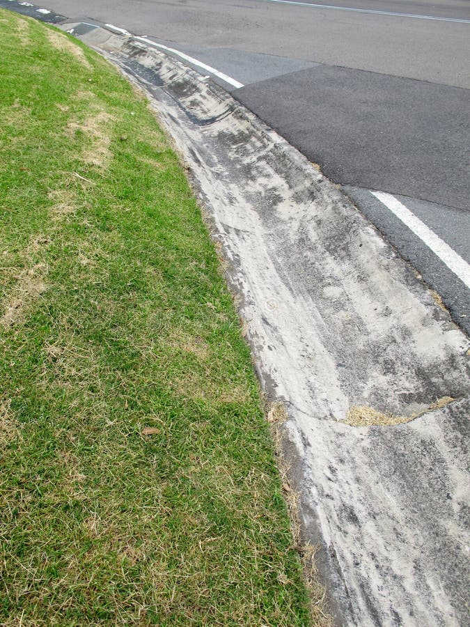 Gutter On The Side Of The Road Or With A Ditch For Water And A Glade Of ...