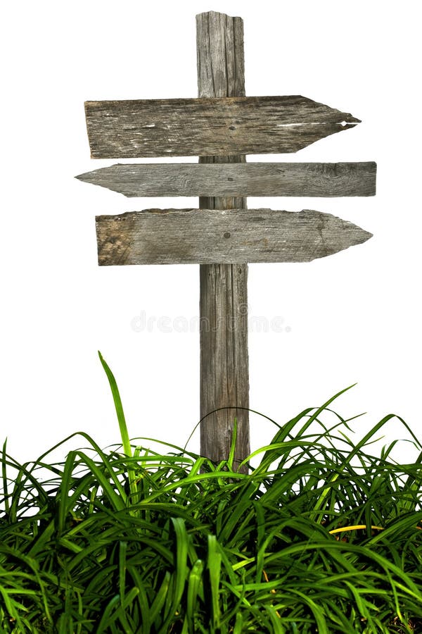 Old Wooden Arrow Road Sign Isolated Stock Image - Image of retro ...