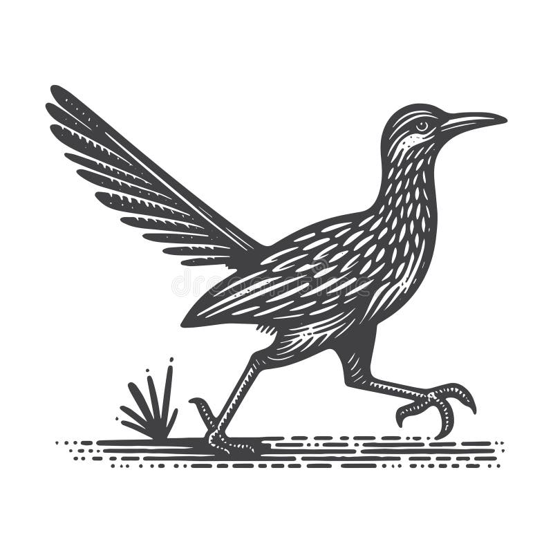 Vintage Roadrunner Running Vector Icon Design. Stock Vector ...