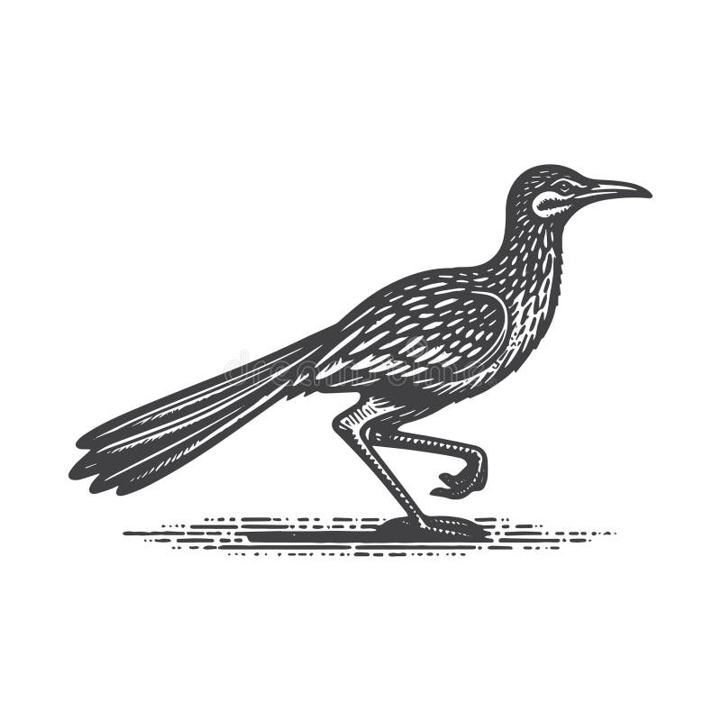 Vintage Roadrunner Running Vector Icon Illustration. Stock Vector ...