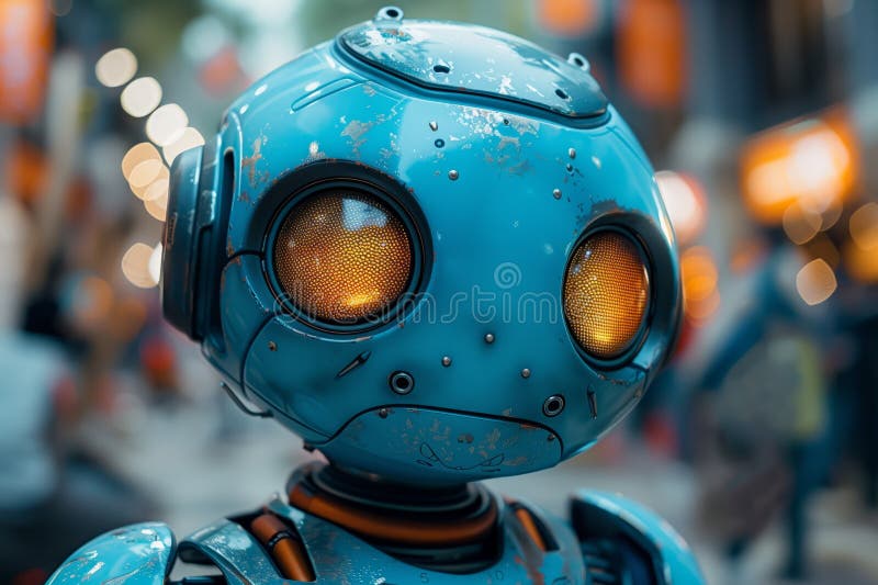 Aged Robot Head with Rusty Texture Stock Image - Image of abandoned ...