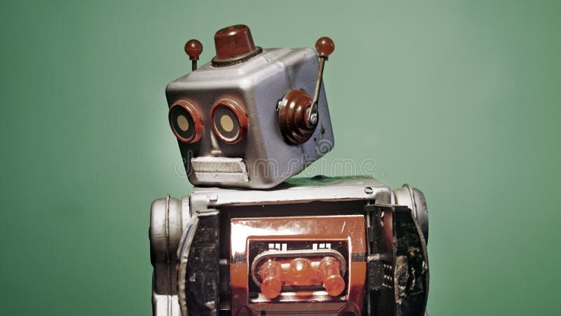 Robot Looking at Laptop Screen with Open Books, Artificial Intelligence ...