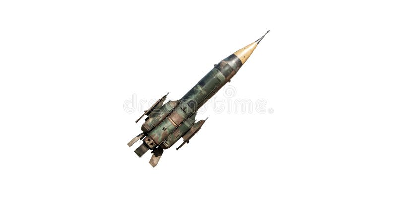 Vintage Rocket Model with Metallic Details Isolated on Transparent ...