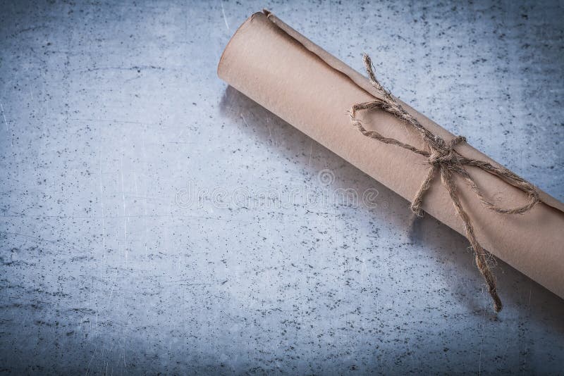 Vintage Rolled Corded Parchment on Scratched Stock Image - Image of ...