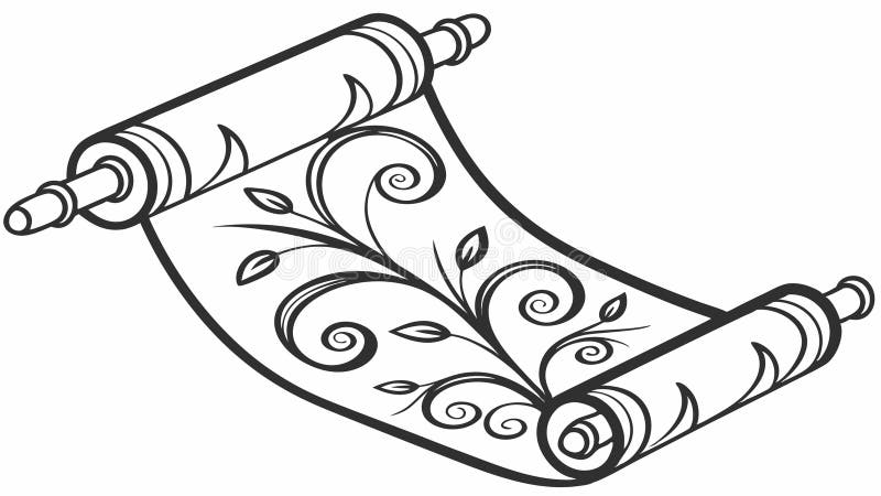 Vintage Rolled Scroll with Ornate Flourish, Ancient Document, Vector ...