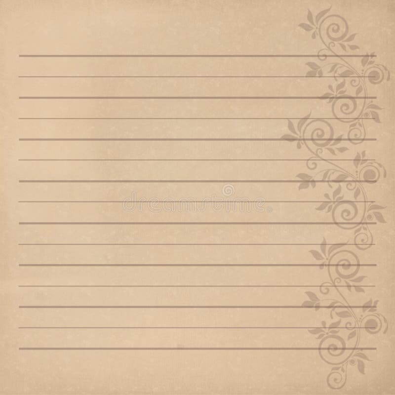 Vintage Romantic Writing Paper for Letters Stock Vector - Illustration ...