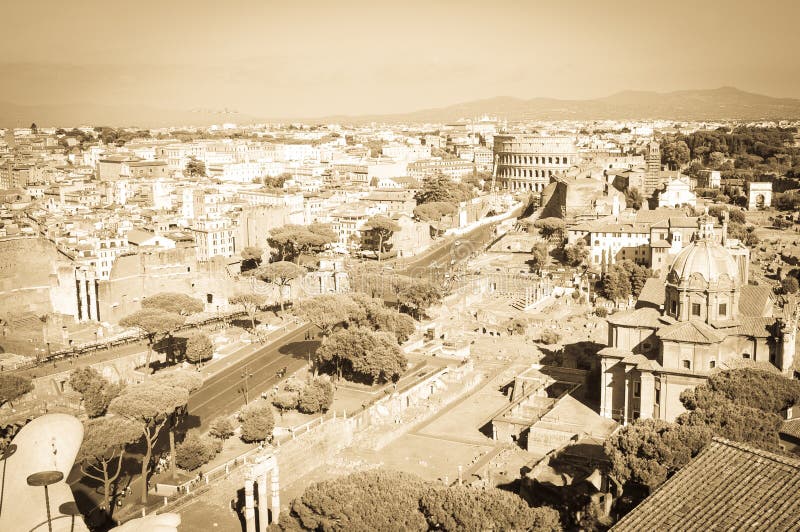 Vintage Map of Rome Surroundings Stock Image - Image of representation ...