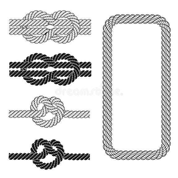 Vintage Rope Border Frame in Vector Stock Vector - Illustration of ...