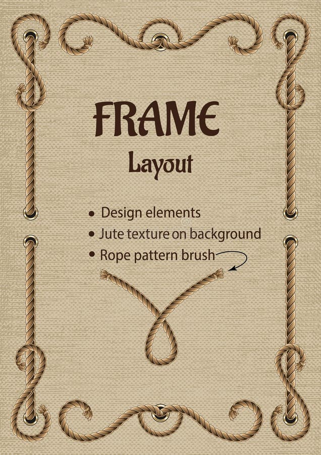 Vintage Rope Frame with Set of Design Elements. Stock Vector ...