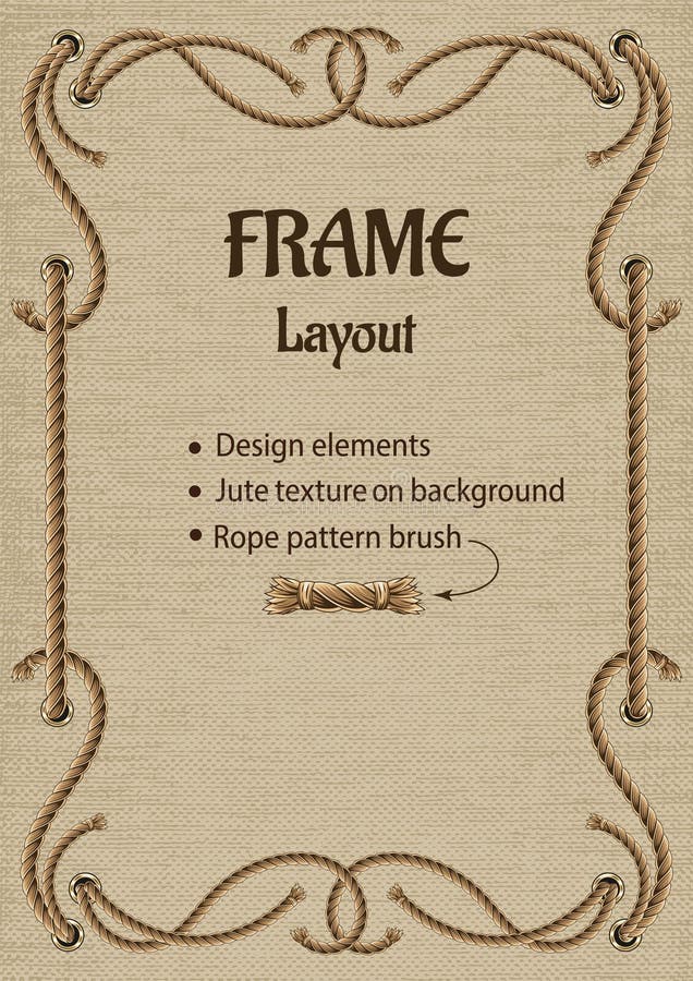 Vintage Rope Frame with Set of Design Elements. Stock Vector ...