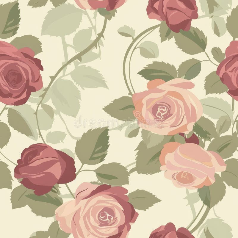 Vintage Rose Pattern Background for Elegant Design Inspiration Stock ...