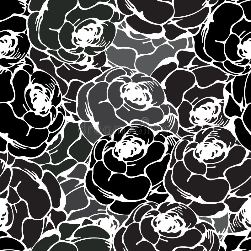 Vintage rose pattern black stock illustration. Illustration of ...