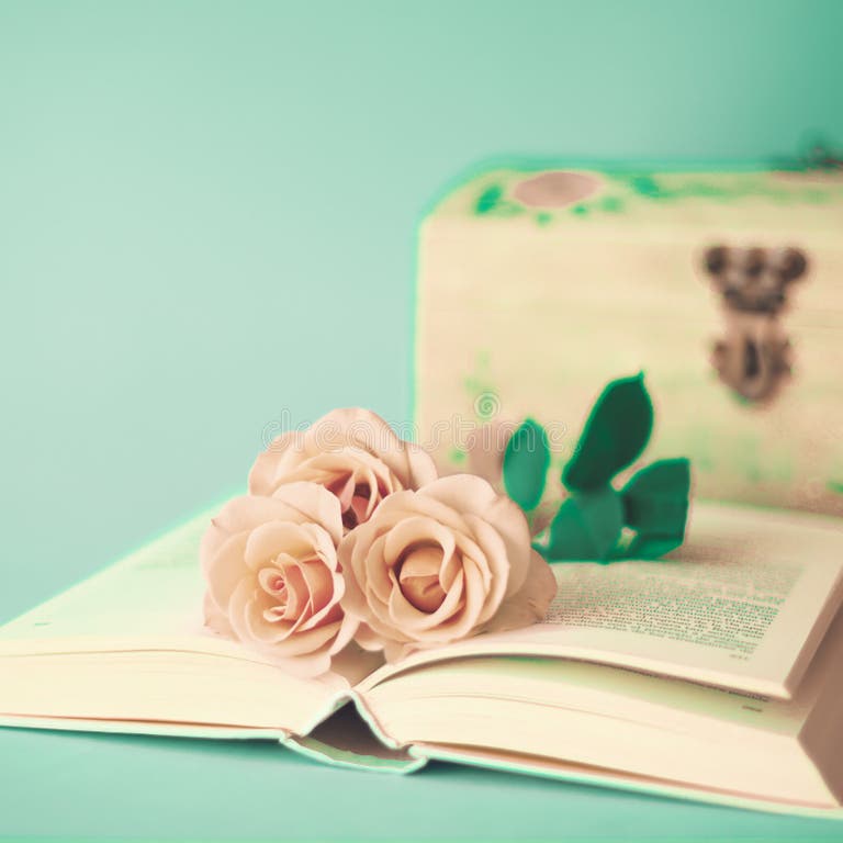 Vintage roses and book stock image. Image of pointe, girly - 45986563