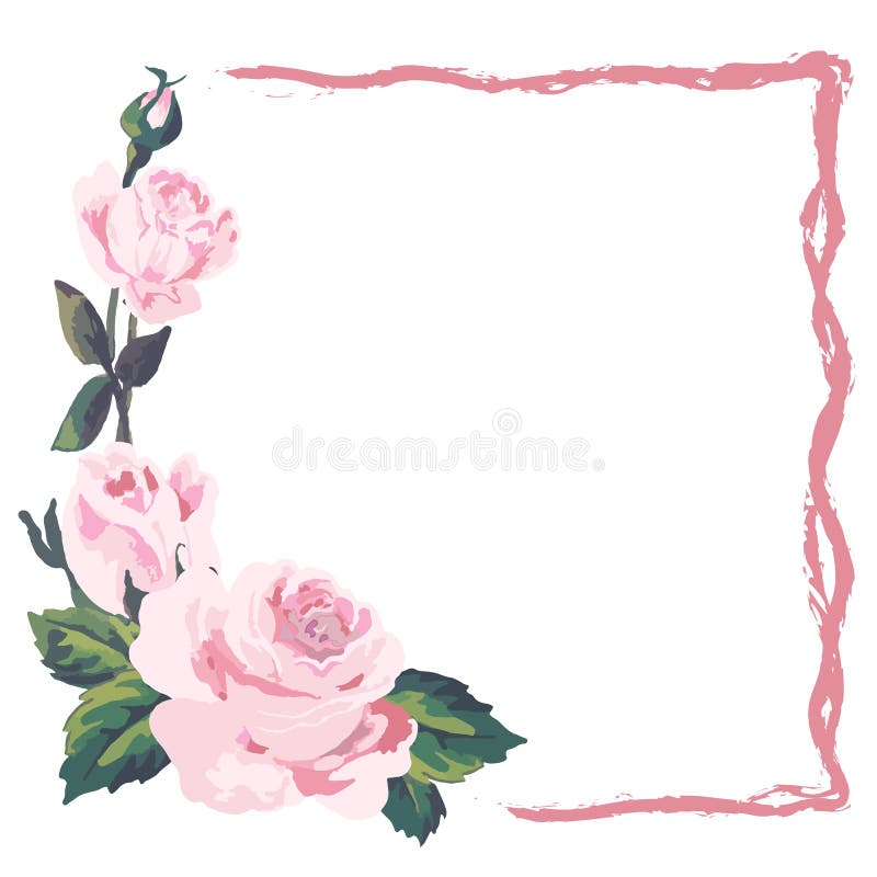Vintage roses frame stock illustration. Illustration of corner - 89389705