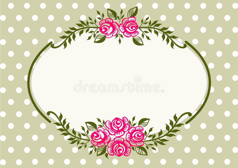 Vintage Calligraphic Frame with Pink Roses. Vector Stock Vector ...