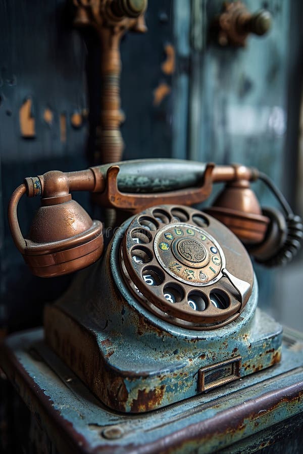 Vintage Rotary Phones in Retro Environmental Stock Illustration ...