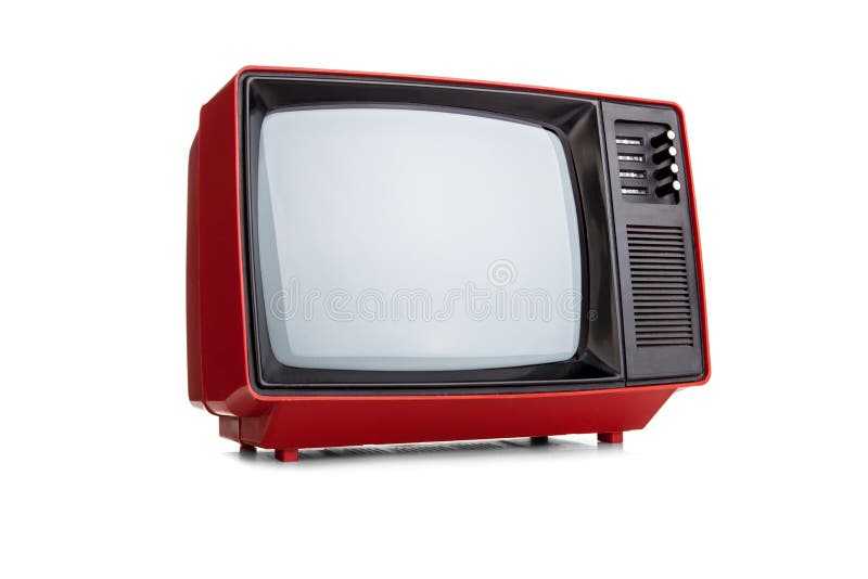Vintage rouge TV photo stock. Image du bouton, électronique - 46142126