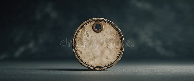 Vintage Round Blank Tag Label on Dark Background. Stock Photo - Image ...
