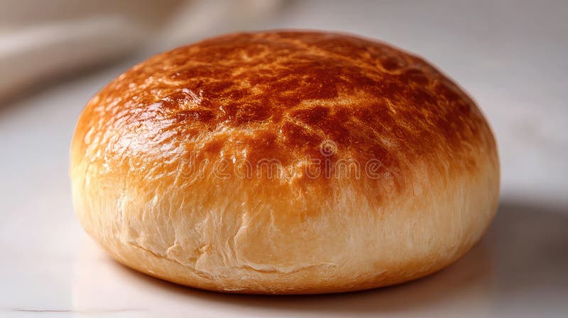 Vintage Round Bread on Plain White Surface Stock Image - Image of ...