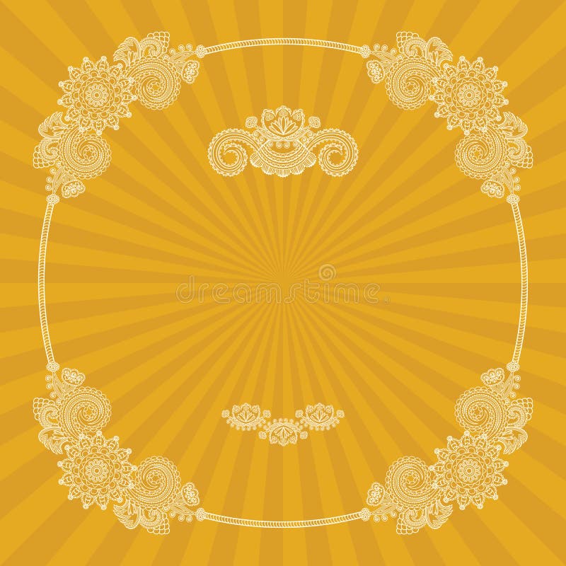 Vintage Round Frame with Floral Decoration Stock Vector - Illustration ...