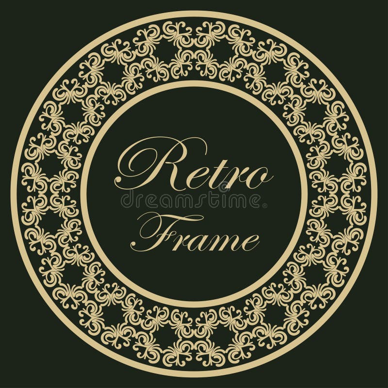 Vintage round frame stock vector. Illustration of frame - 112484603