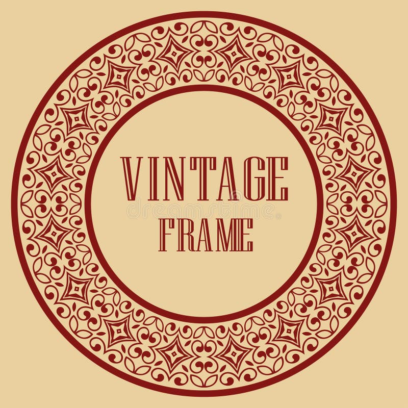 Vintage round frame stock vector. Illustration of layout - 112484884
