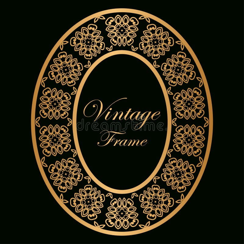 Vintage round frame stock vector. Illustration of flourish - 112499641