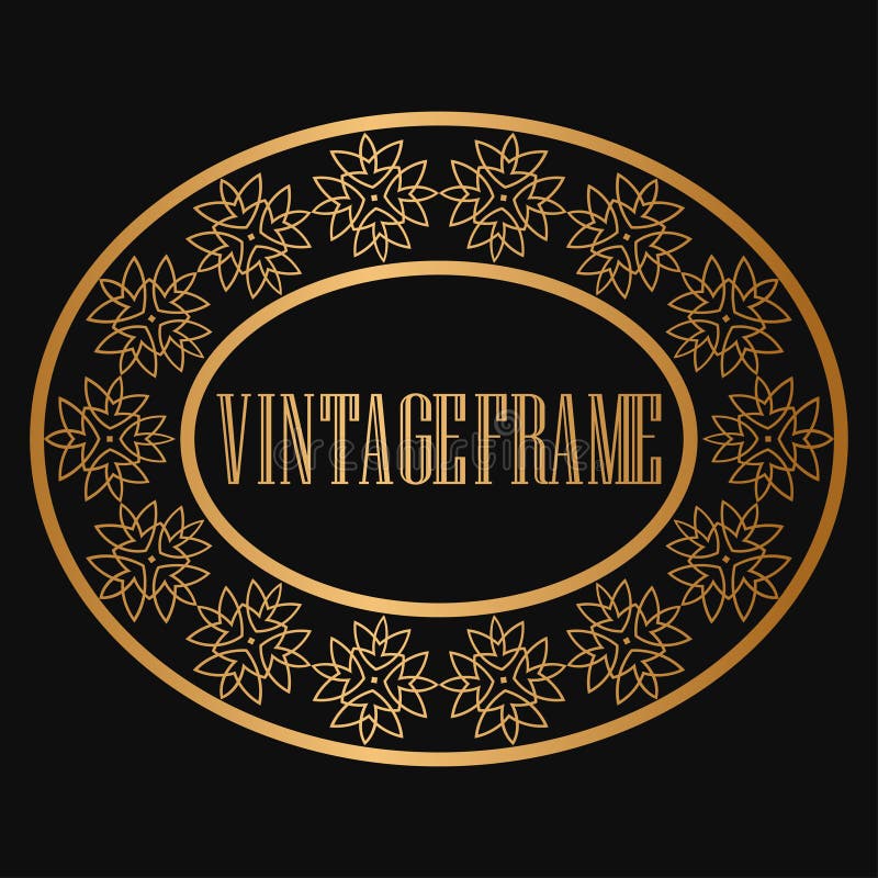 Vintage round frame stock vector. Illustration of decorative - 112499674