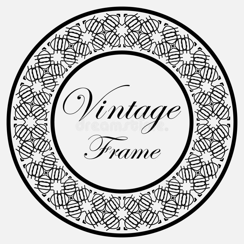 Vintage round frame stock vector. Illustration of ornate - 112528358