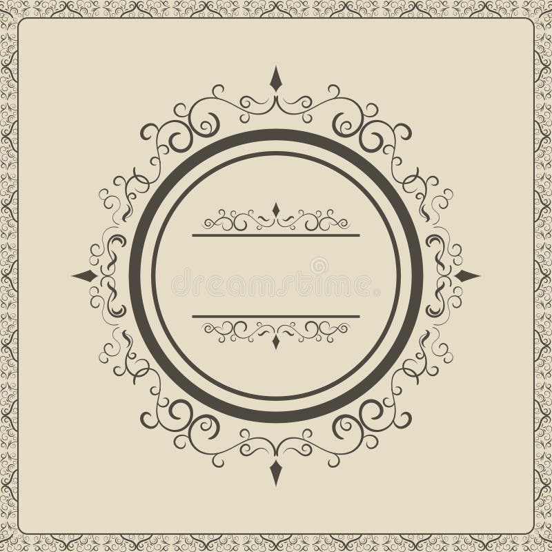 Vintage Round Frame . Ornate Calligraphic Design Element. Stock Vector ...