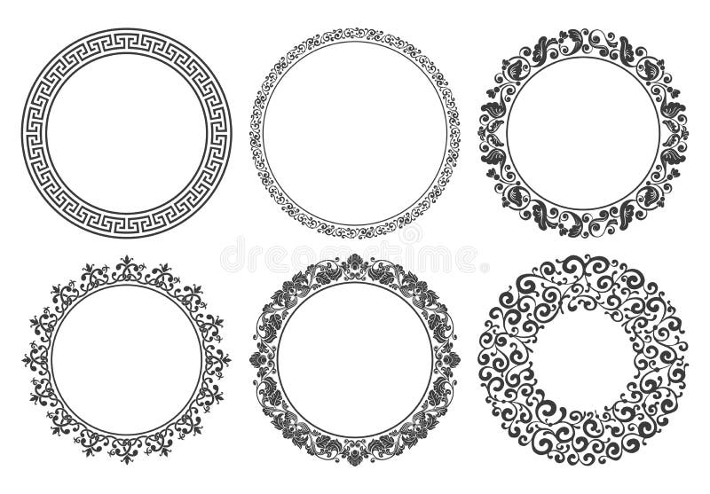 Vintage Round Frame Set stock vector. Illustration of geometric - 154419669