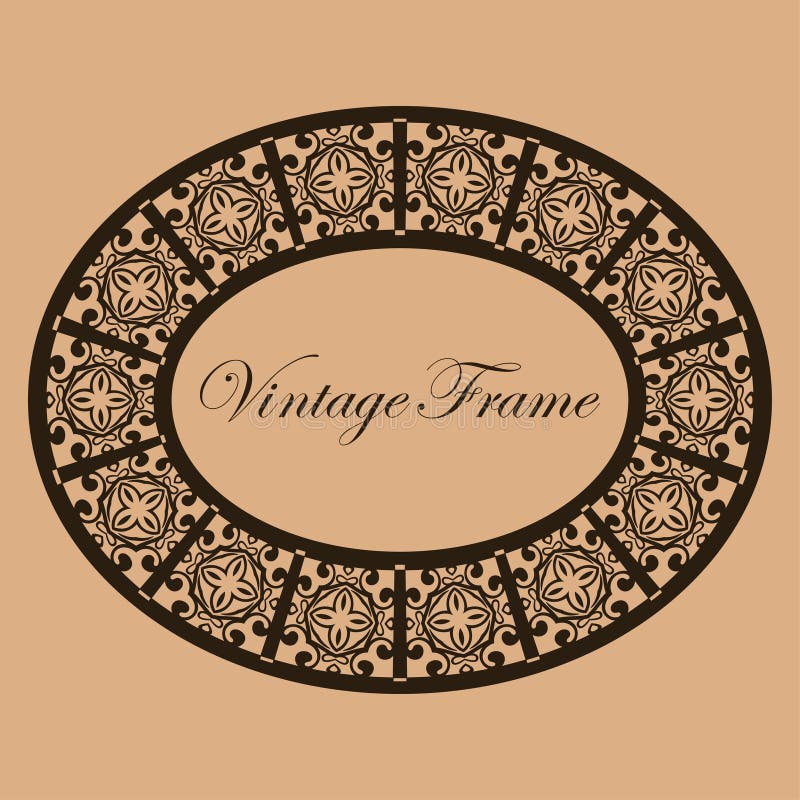 Vintage round frame stock vector. Illustration of decorative - 112483849