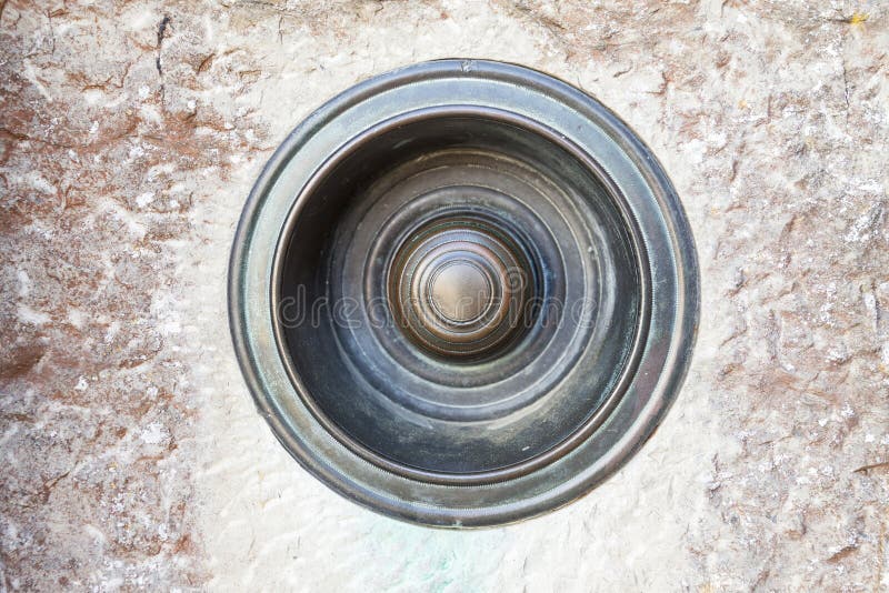 Vintage Round Metal Pull Door Bell Stock Image - Image of vintage ...