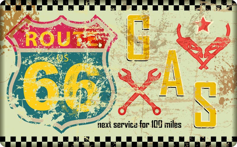 Vintage Route 66 Gas Station Sign Stock Illustrations – 82 Vintage ...