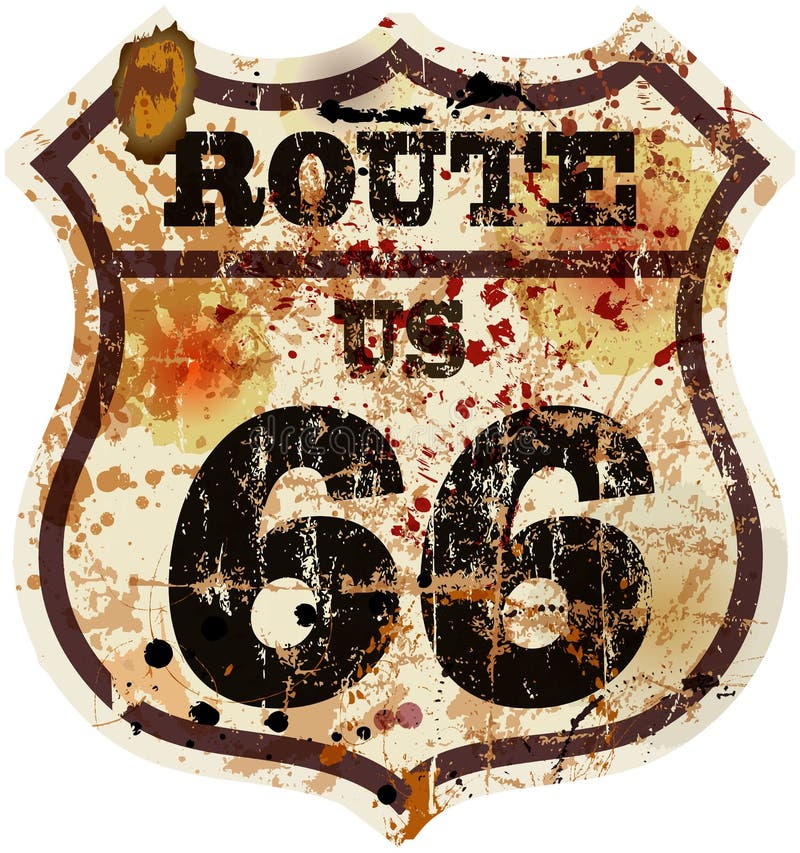 Route 66 stock vector. Illustration of nostalgia, isolated - 34978573