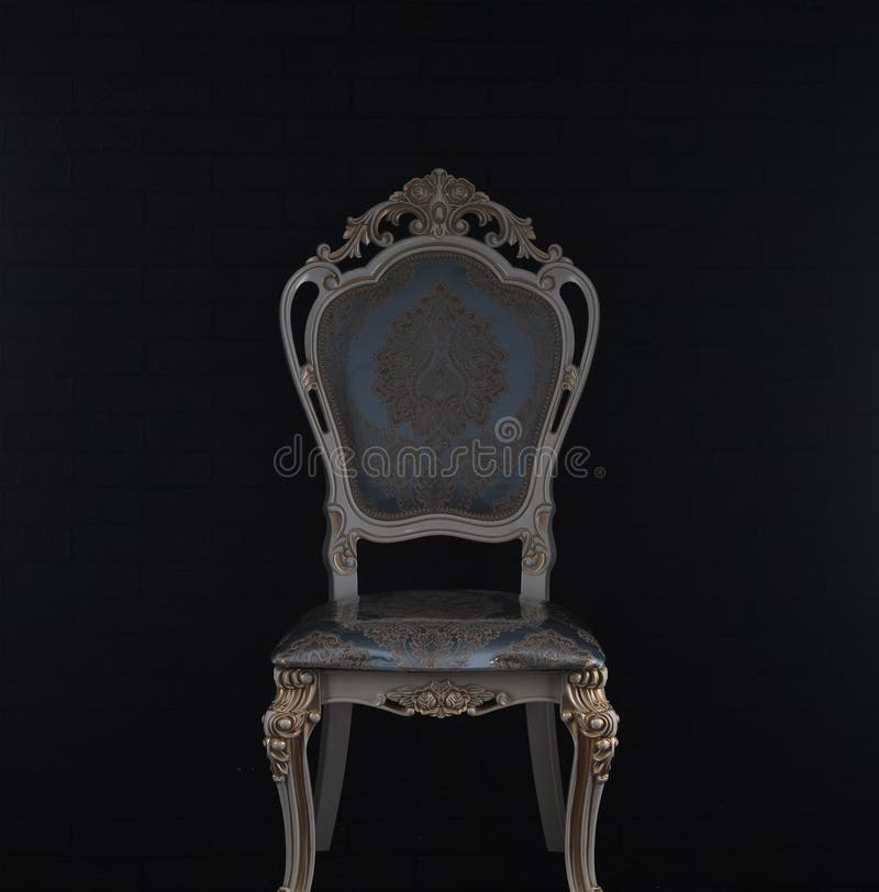 Vintage Royal Chair on Black Stock Image - Image of victorian, queen ...
