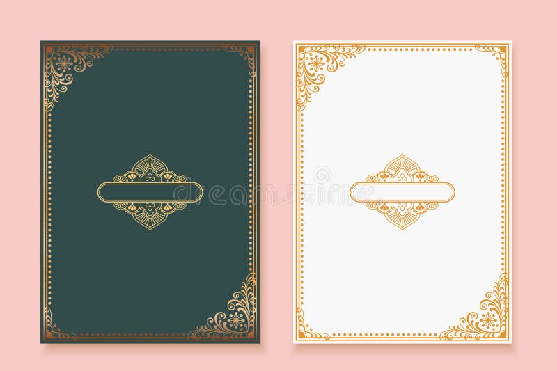 Vintage Royal Greeting Card with Golden Frame. Wedding and Restaurant ...