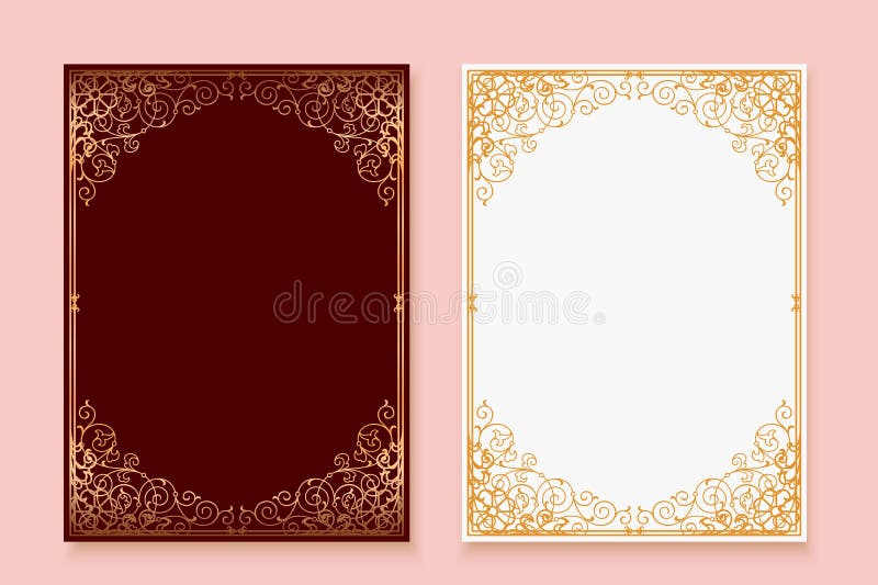 Vintage Royal Greeting Card with Golden Frame. Wedding and Restaurant ...