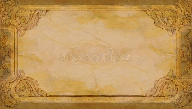 Vintage Royal Old Ancient Paper Frame Stock Illustration - Illustration ...