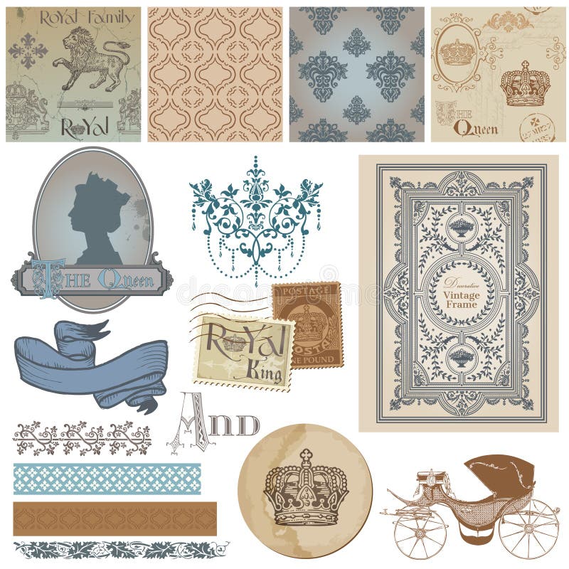 Vintage Royalty Set stock vector. Illustration of invitation - 29315312