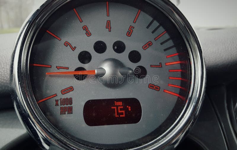 Mini Cooper S RPM stock image. Image of cooper, gauge - 91593345
