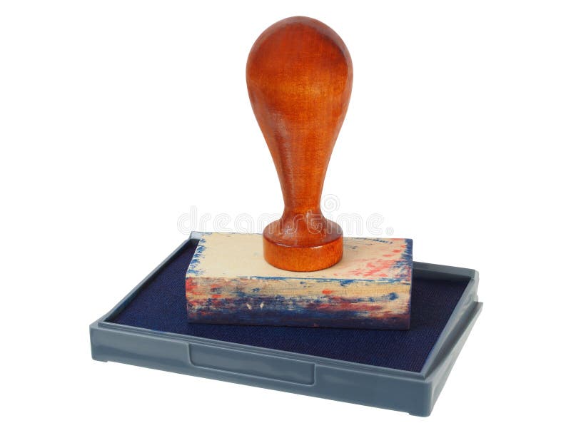 Vintage Rubber Stamp and Pad Stock Photo - Image of business, stained ...