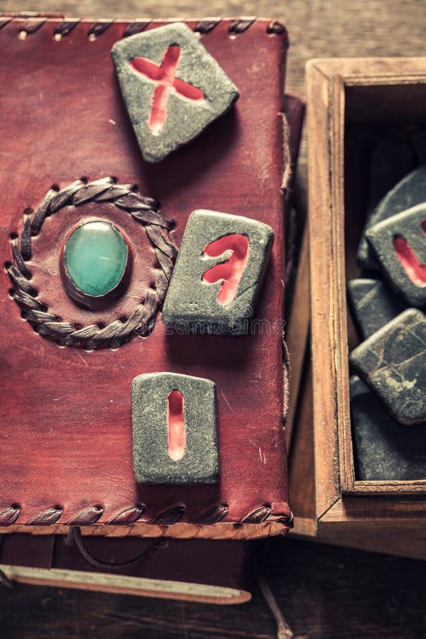 Rune Stones Using Old Celtic Language As a Mystical Background Stock ...