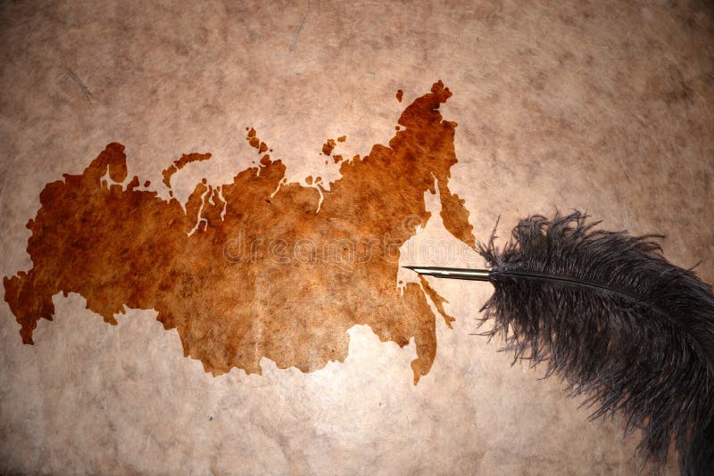 Vintage Russia map stock photo. Image of east, russian - 96834920