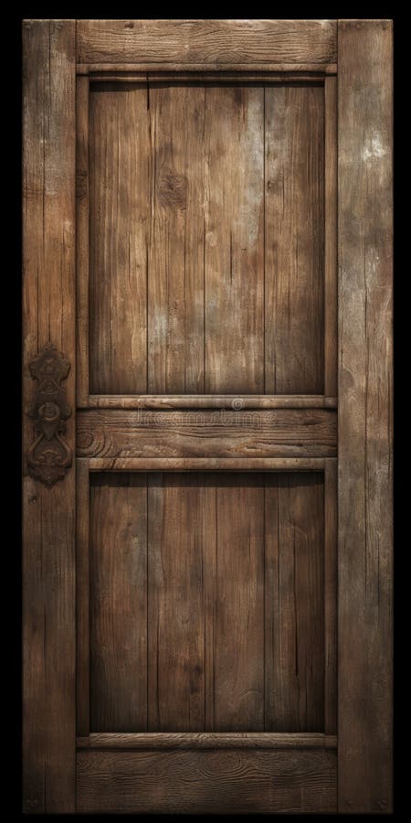 Vintage Rustic Wooden Door with Layered Texture - Realistic Front View ...