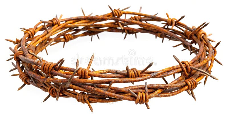 Vintage Rusty Barbed Wire Circle an Aged Metal Design Element for Your ...